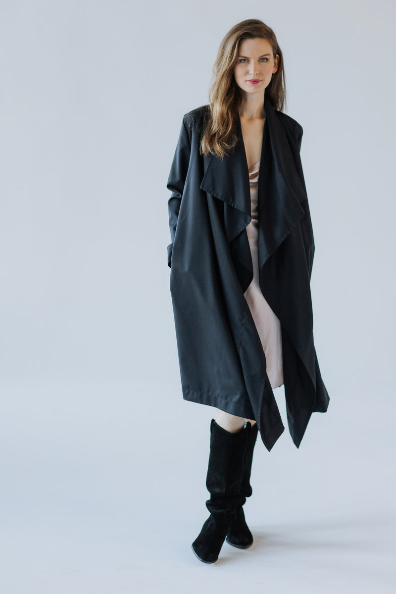 Cotton Twill Overlap Trench coat – Baiba Ladiga